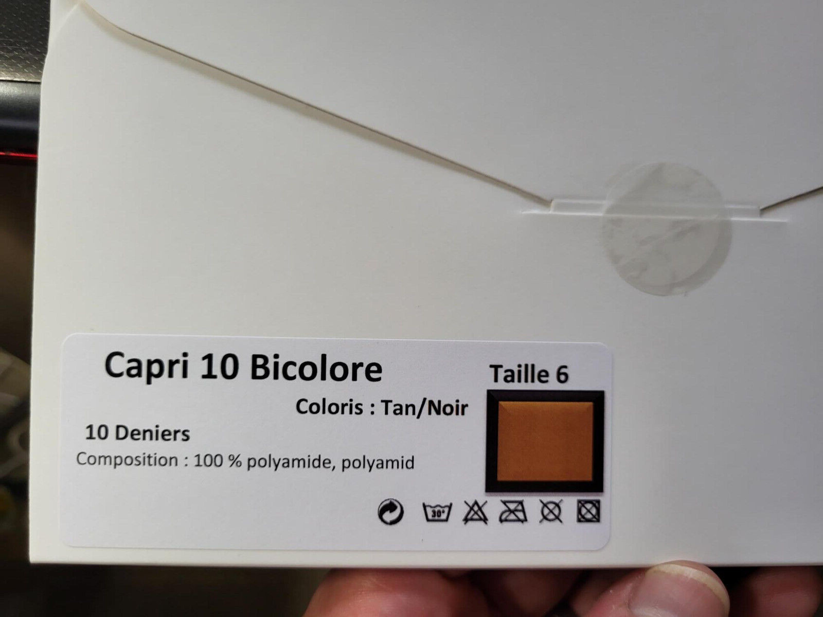 CERVIN Capri 10 dn Bicolor nylon stockings, Size 2 3 4 5 or 6, Tan ...