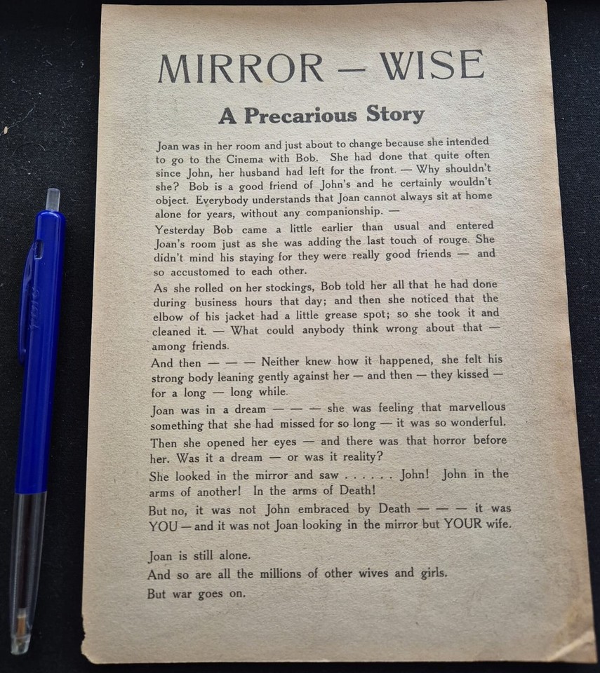 Original WW2 German American propaganda leaflet: 'Mirror - wise' | eBay