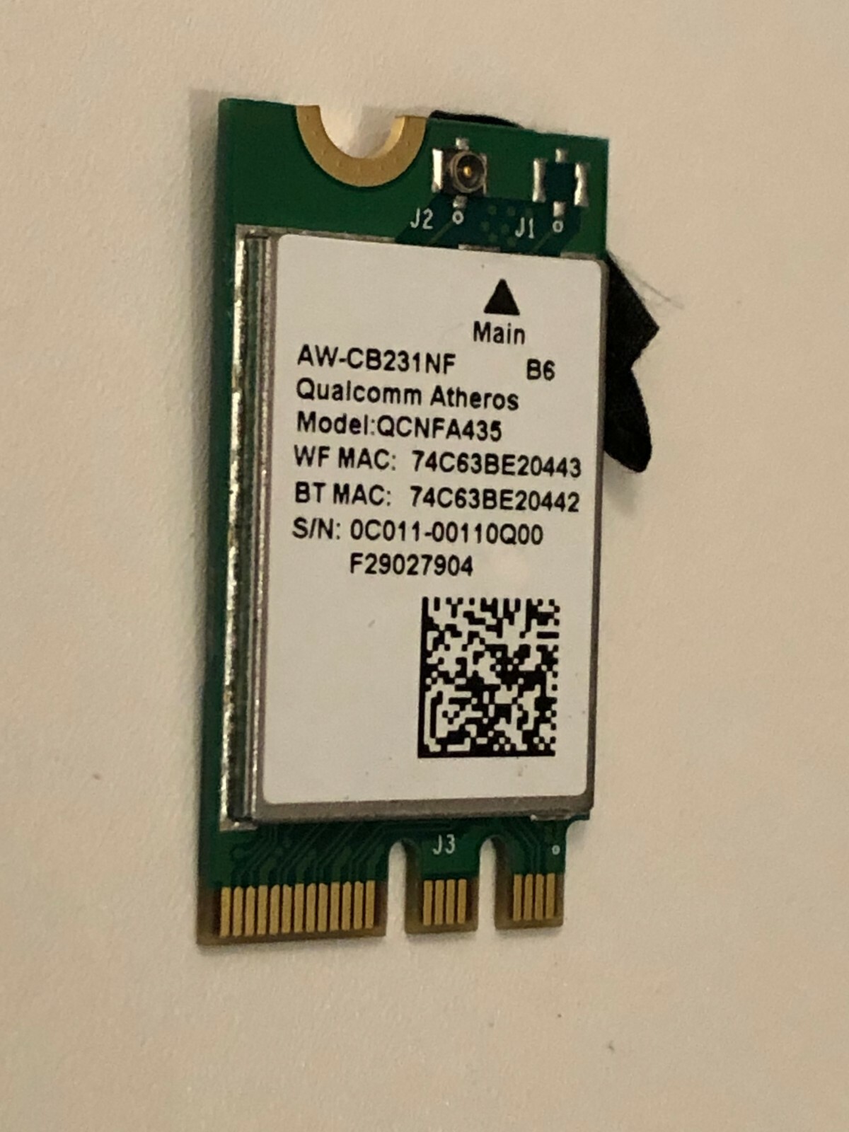 Asus F556UA-AB32 Laptop Wireless WIFI Card 0C011-00110Q00 QCNFA435 | eBay