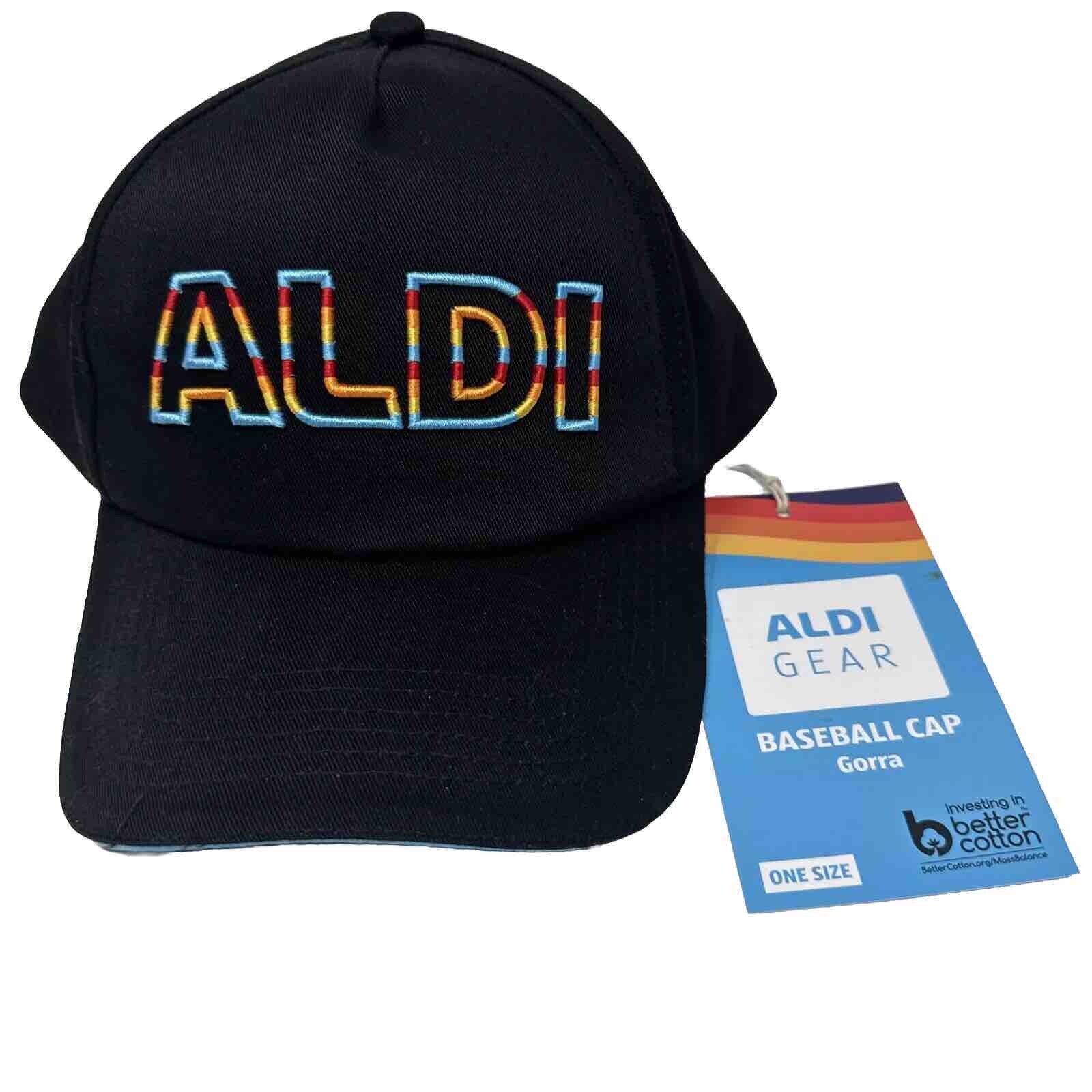 Aldi Hat Adult One Size Black Retro Mens Womens Adjustable Baseball Cap ...