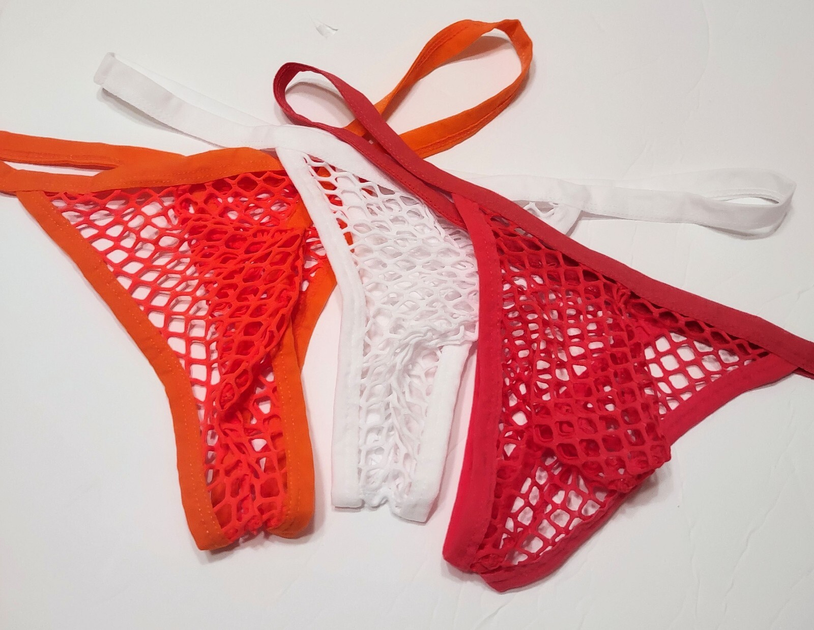 Men's Rio Thong G String Airy Cool Big Hole Spandex FISHNET Bright ...
