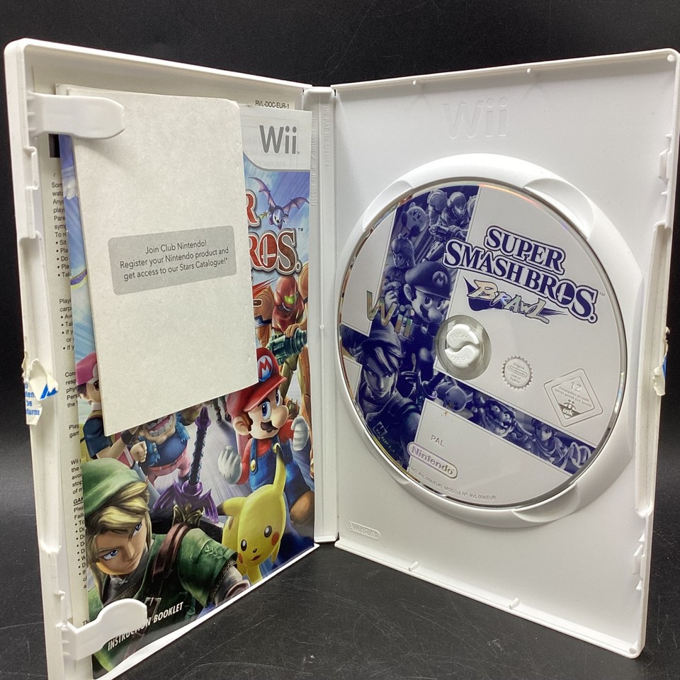 3x Wii Video Game Bundle Incl: Super Smash Bros, Super Paper Mario (13B ...