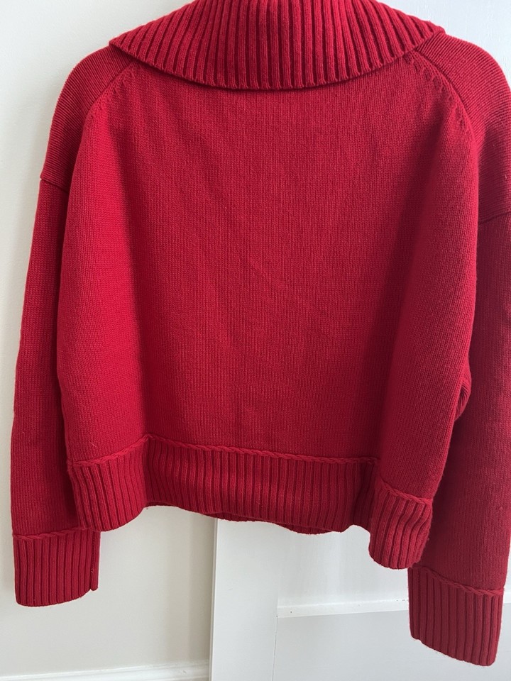 Lilysilk Cashmere Wool Quarter Zip, Red, Small | eBay