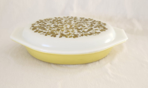 Pyrex Verde Green Olive Divided Split Casserole Dish with Lid 1.5 Qt ...