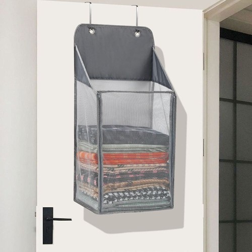 Space Saving Hanging Mesh Laundry Basket Sundry Storage Bag Bathroom ...