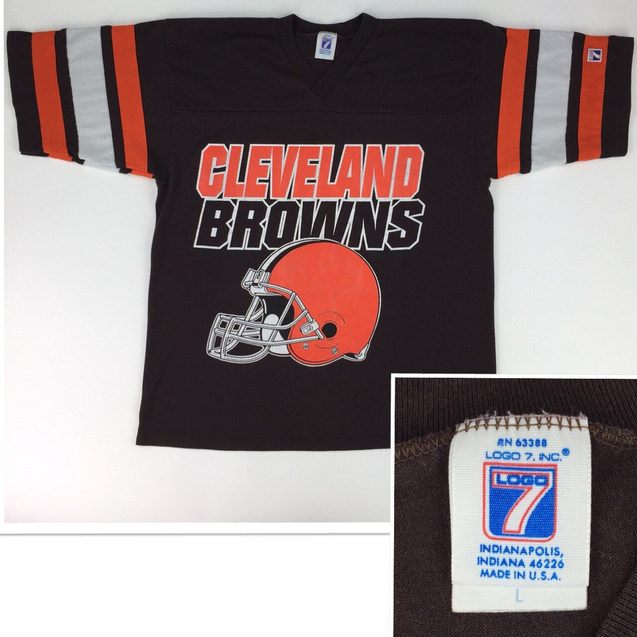 RARE Vintage 80s Cleveland Browns LOGO 7 Large Graphi… - Gem