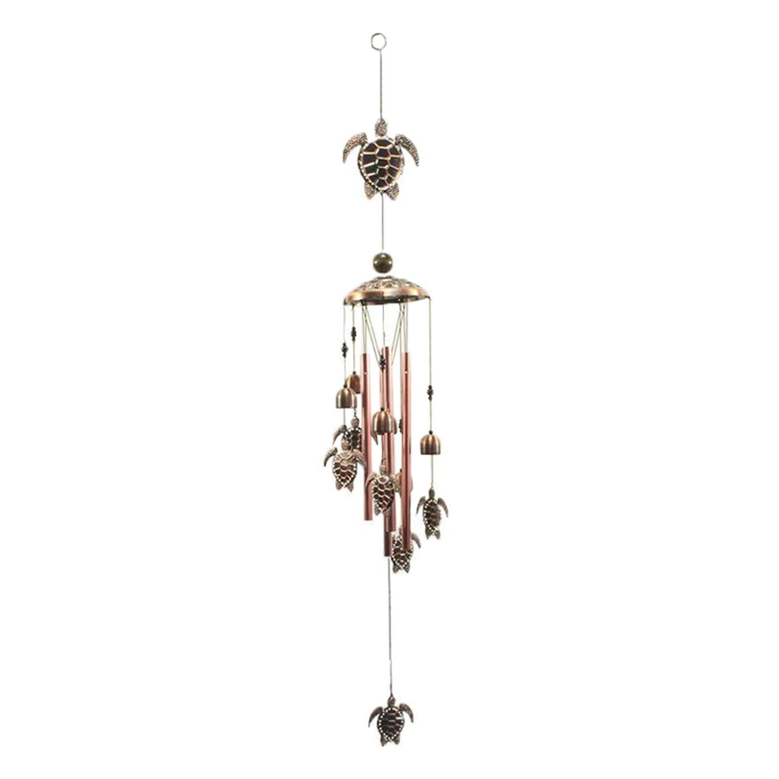 Alloy Wind Chimes Outdoor Sea Turtle Wind Chime with 4 Metal Tubes, 6 ...