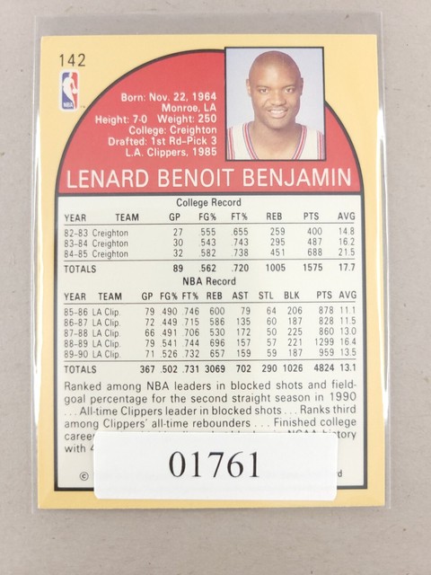 1990-91 NBA Hoops - #142 Benoit Benjamin for sale online | eBay
