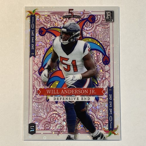 1/1 Will Anderson Jr 2023 TEXANS Wild Card 5 Draw JOKER Rookie RC SSP ...