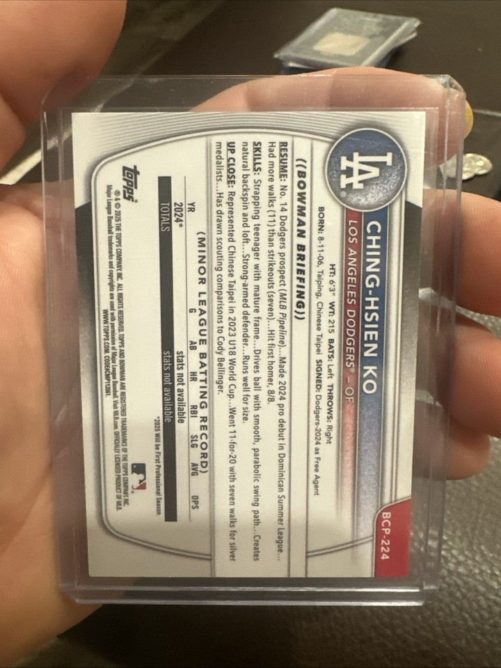 2025 Bowman Chrome Ching-Hsien Ko BCP-224 Speckled Refractor 045/299 | eBay