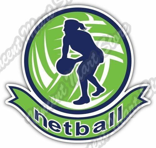 Netball Player Female Ball Ball Sport Car Bumper Vinyl Sticker Decal 4 ...