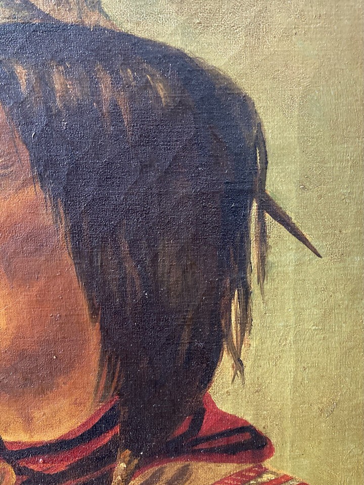 🔥 Historic Antique 19th Native American Indian Painting - Chief WOLF ...