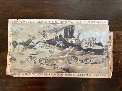 Antique Trade Card Standard Clinching Screw Nails Nautical Boat Sailors ...