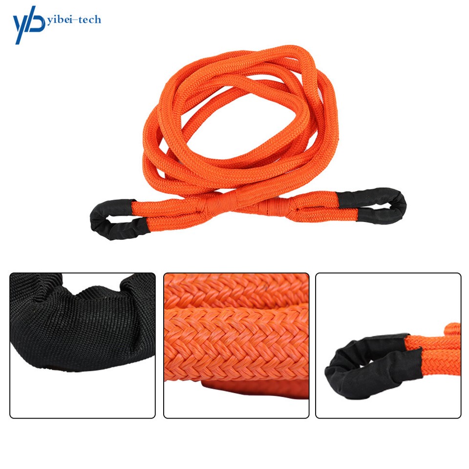 1" x 20' Kinetic Recovery Energy Truck Tow Rope Orange 48000 LBS Snatch ...