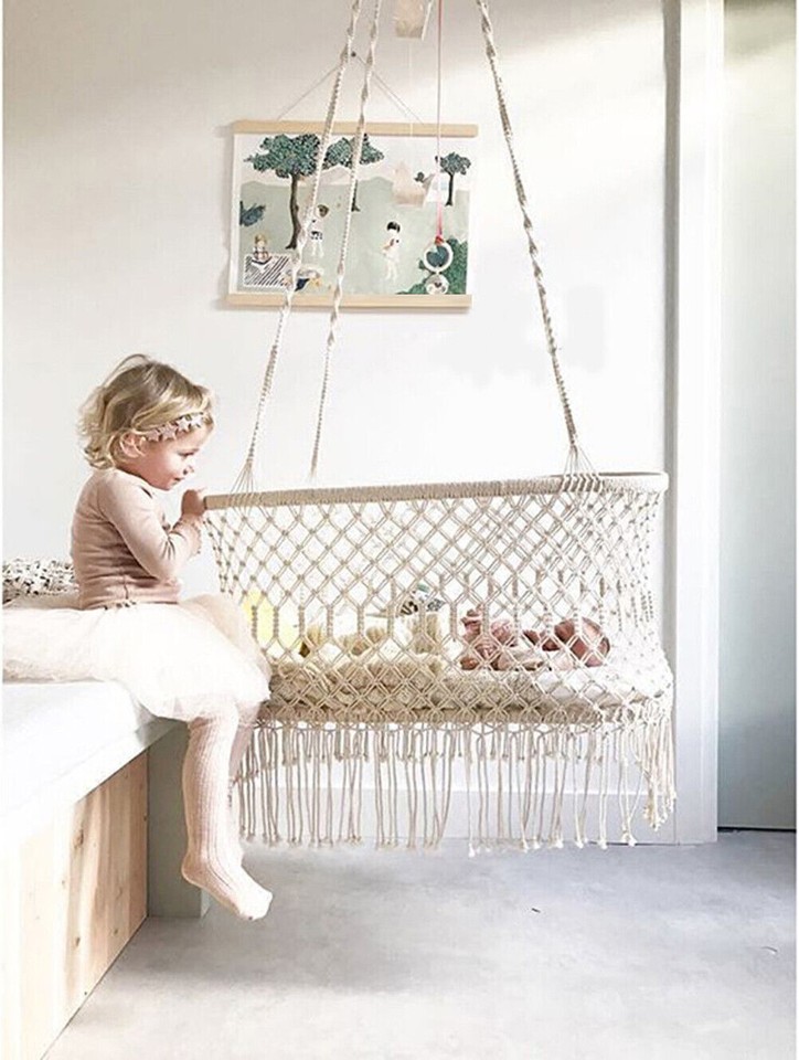 Organic Cradle Baby Hanging Bassinet Portable Toddler Crib Cot Cradle ...