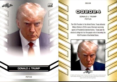 2024 Leaf OG LEGEND DONALD J. TRUMP #OG-04 PRESIDENT OF THE UNITED ...