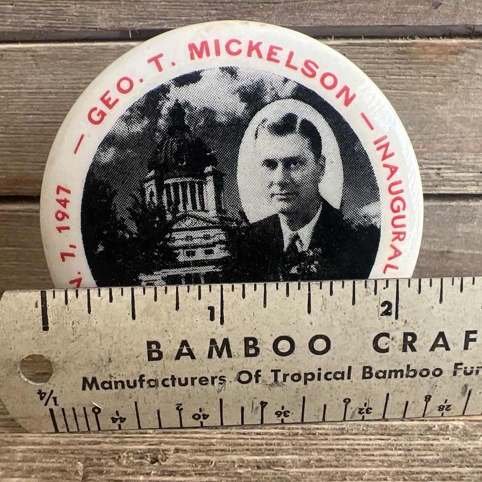 1947 Governor George T Mickelson South Dakota Pierre Inaugural Ball Pin ...
