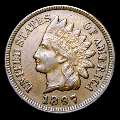 1897 1 in Neck Error Indian Cent Penny Snow 1 MPD Stunning Condition ...