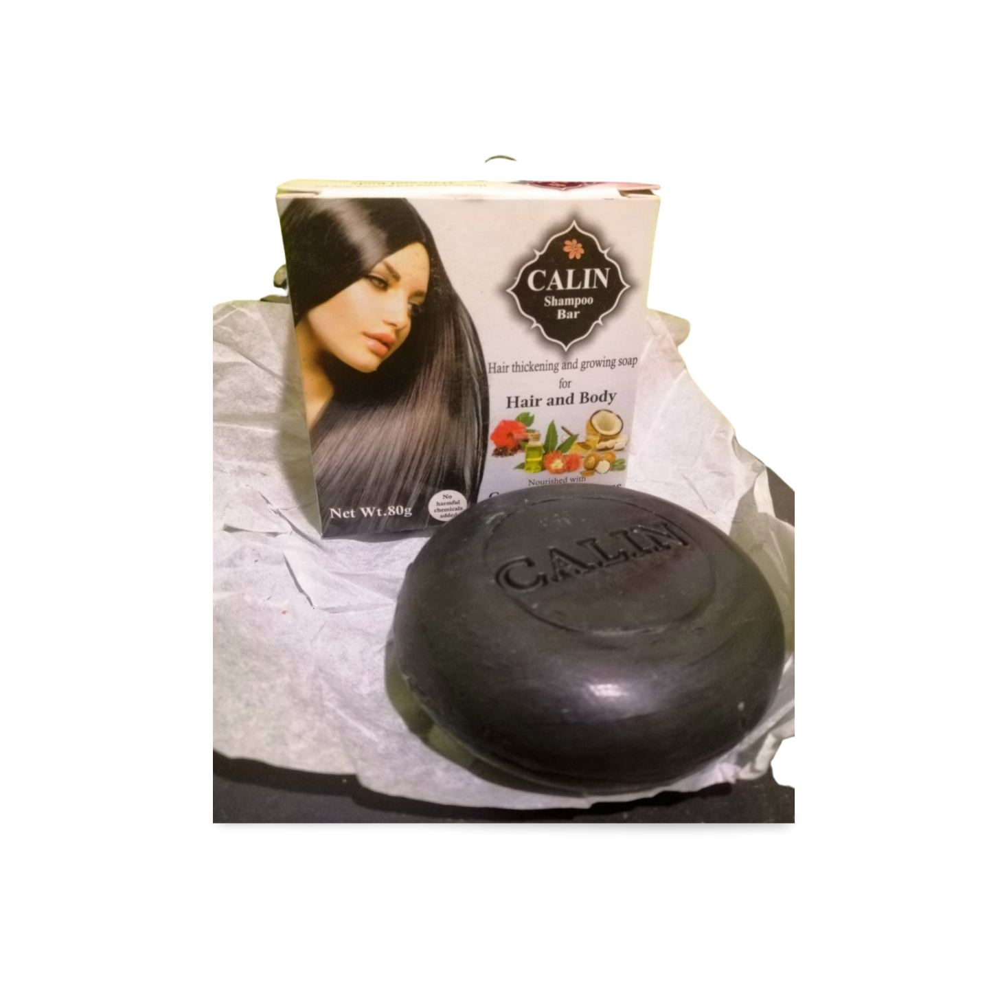 CALIN Hair & Body Shampoo Bar 80g Caster Oil Hibiscus Hair Thickening ...