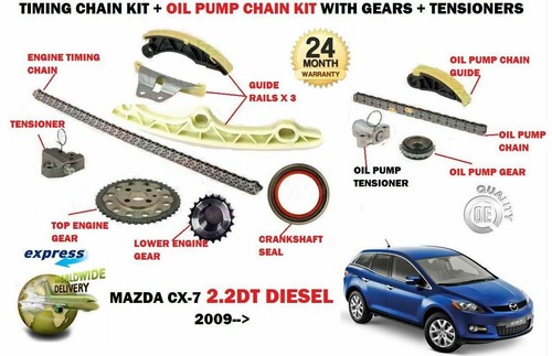FOR MAZDA CX 7 2.2 CRTD DIESEL 2009--> TIMING CHAIN TENSIONER SET + OIL ...