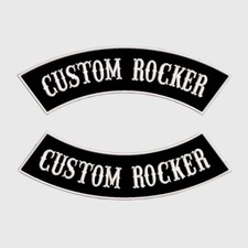 Custom Embroidered 13" MC Rocker Patches Top or Bottom Motorcycle Cut ...