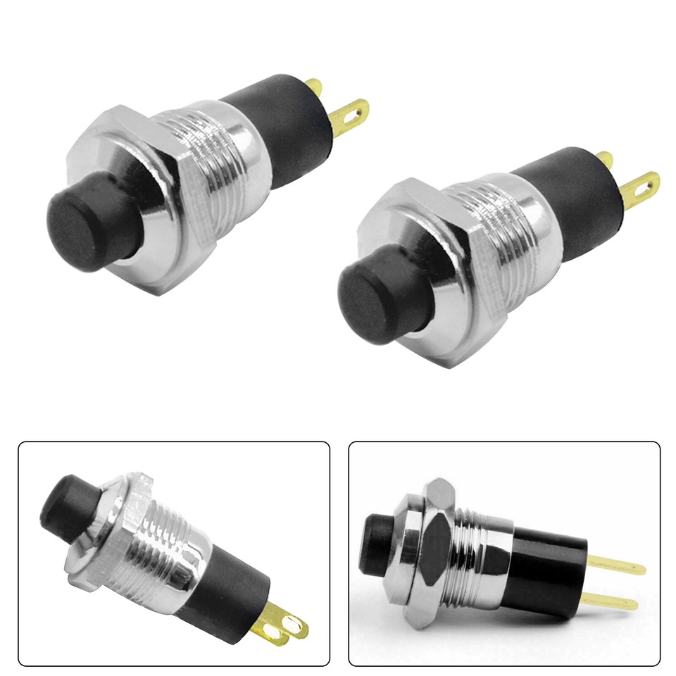Black 4Pcs 10mm Mini Latching On/Off Self-Locking Micro Push Button ...