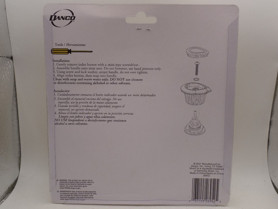 DANCO 26952 TUB & SHOWER HANDLES FOR MOEN IN CLEAR ACRYLIC PRO-VALUE-PAK 5-PACK | eBay