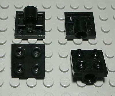 Lego Platte 2x2 mit 1x Steck Pin Loch Schwarz 4 Stück | eBay