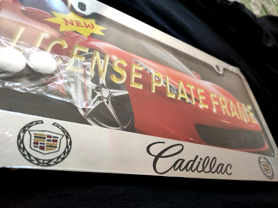 2x Cadillac Logo License Plate Frame Stainless Steel Laser Engraved Car ...