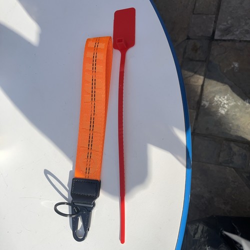 Off White Lanyard Keychain Industrial Clasp Rare Bright Orange New Zip ...