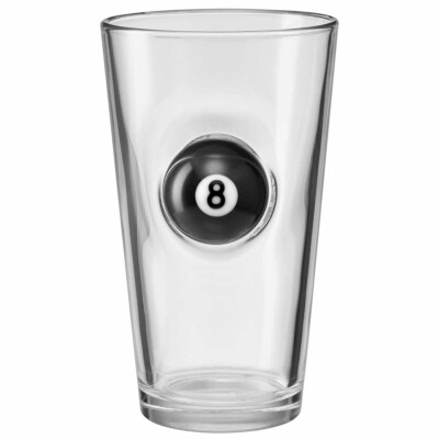 Original BenShot Pint Glass w/ Pool Table 8 Ball ~ Mens Wedding Unique ...