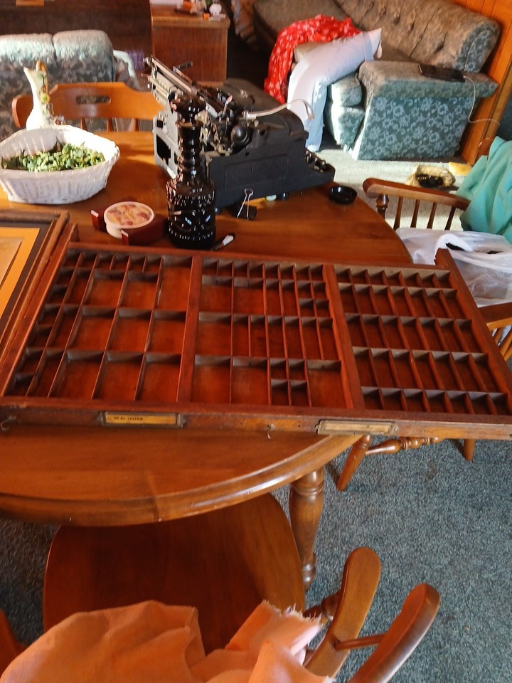 Hamilton Wooden Printers Drawer Letterpress Tray Typeset Shadow Box 48 ...