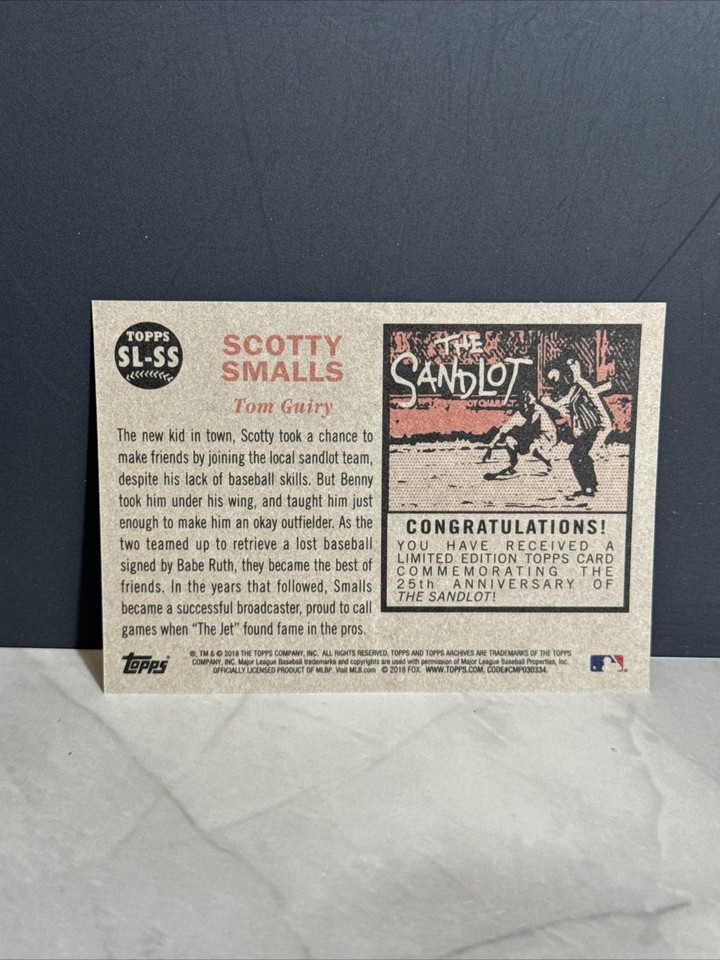 2018 TOPPS ARCHIVES THE SANDLOT SCOTTY SMALLS SP #SL-SS | eBay