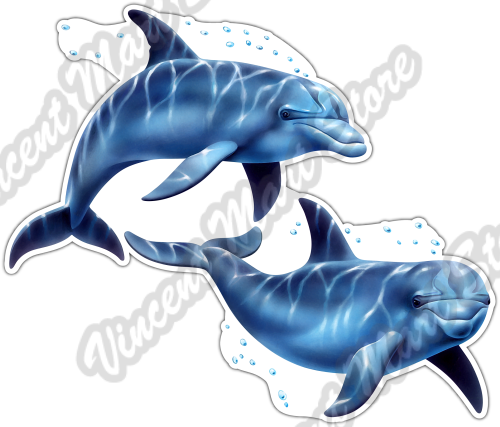 Dolphin Dolphins Jumping Beach Fish Ocean Car Bumper Vinyl Sticker Decal 5"X4" | eBay