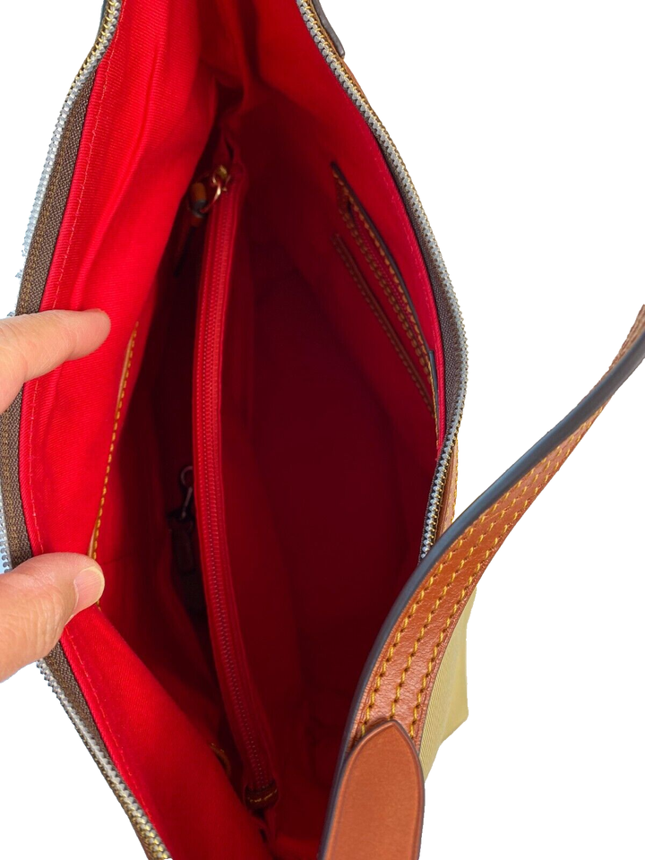 Dooney & Bourke Authentic Erica Hobo Canvas Shoulder Handbag Beige NEW ...