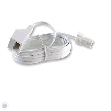 15m BT Telephone Extension Cable Lead BT Style Male to Female - White ...