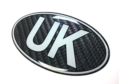 UK Oval 75mm CARBON FIBRE EFFECT Car - Van Sticker - Retro - GLOSS ...