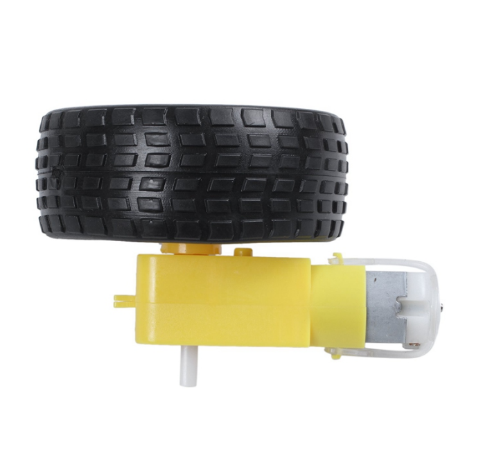 1pcs Smart Car Robot Plastic Tire Wheel And DC 3-6V Gear Motor For ...