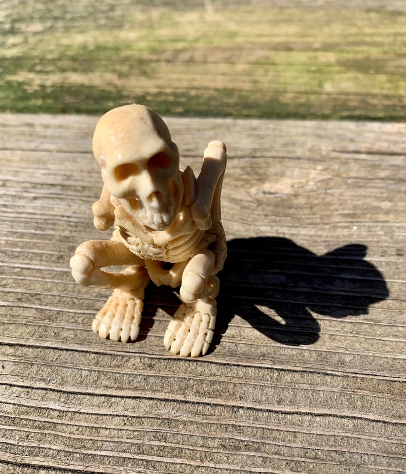 Hand Carved Skeleton Squatting | eBay
