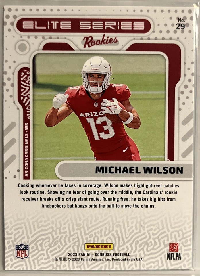 Michael Wilson 2023 Panini Donruss The Rookies Card #29 Arizona ...