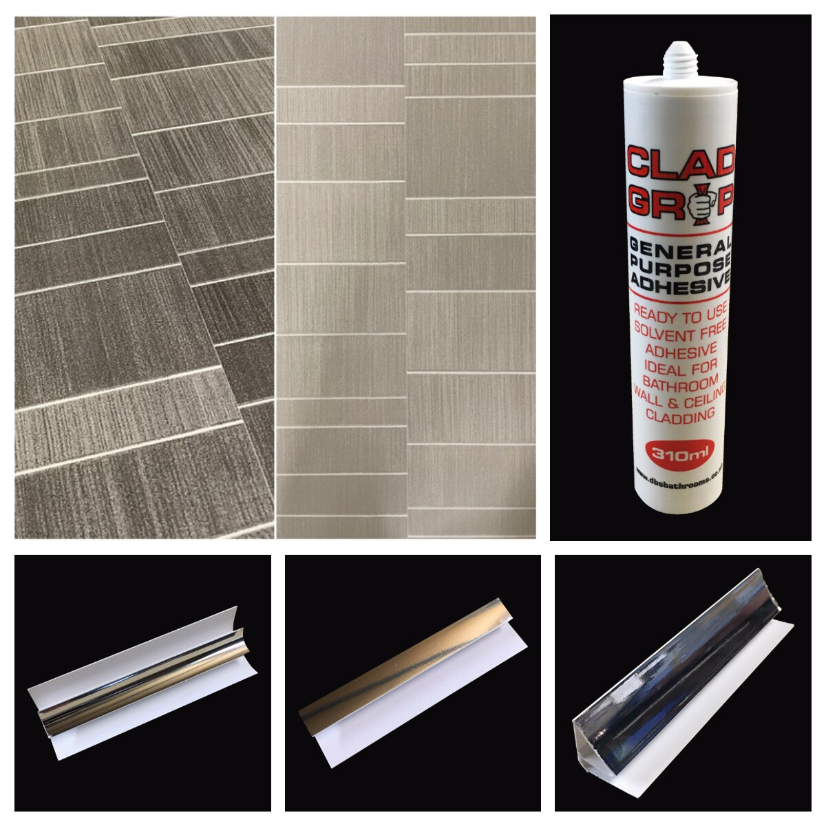 Executive Tile Effect Wall Panels & Bathroom Trims Shower Wall Cladding ...