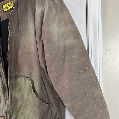 Brazos Work Force Mens Brown Hooded Jacket Medium Carhartt Style ...