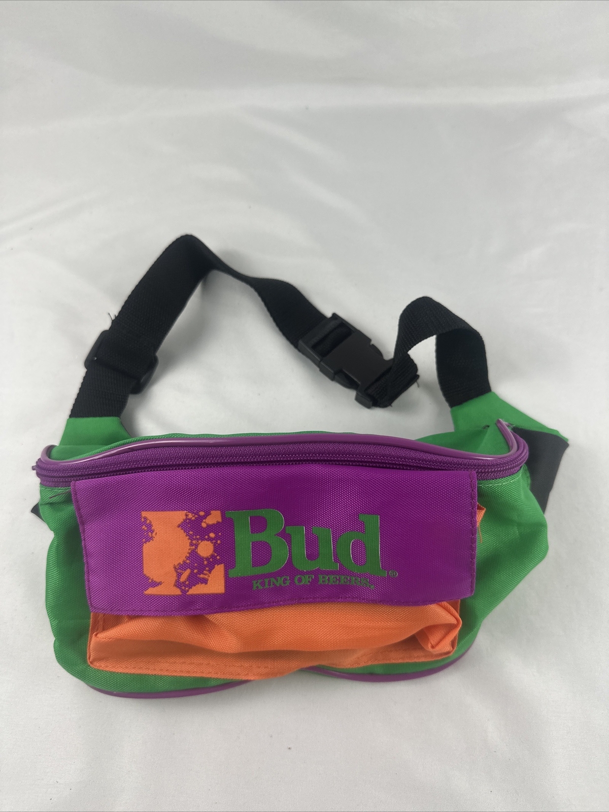 Vintage 1990's Bud King Of Beers Fanny Pack Budweiser Green Orange ...