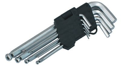 Jeu de 9 clés Allen Hexagonale 6 Pans Tête Ronde Chrome Vanadium de 1.5 ...