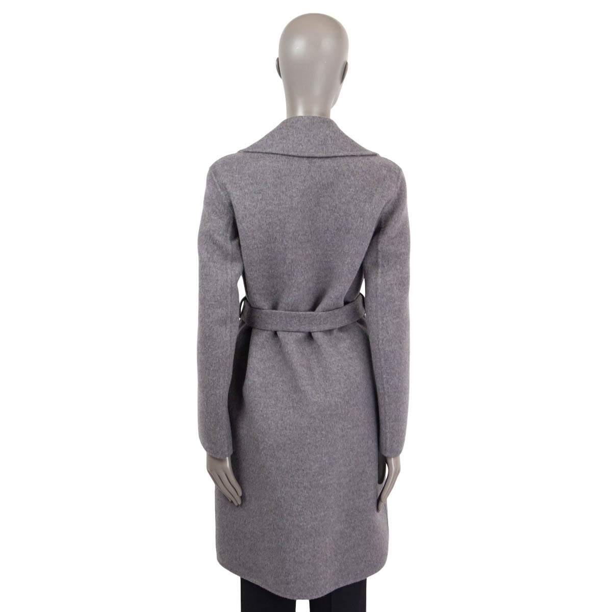 66642 auth CHRISTIAN DIOR grey wool DOUBLE SIDED BELTED Coat 66642 auth CHRISTIAN DIOR grey wool DOUBLE SIDED BELTED Coat