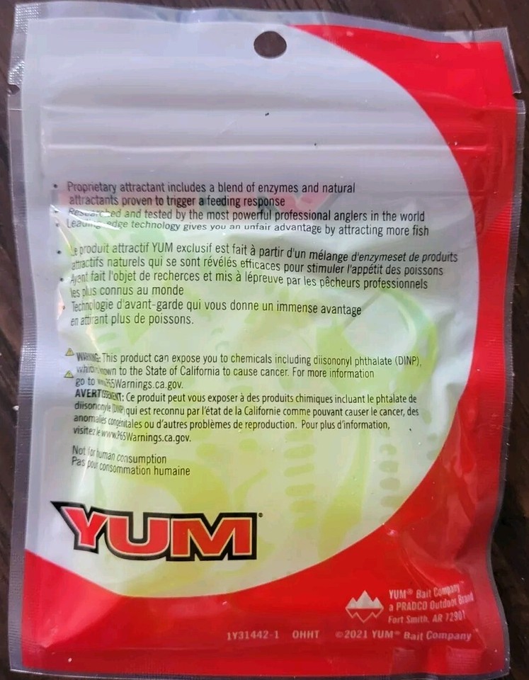 15 Pk YUM Grub Soft Plastic 3" Chartreuse YG350 Jighead | eBay