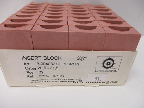 MCT BRATTBERG INSERT BLOCK 30/21 LYCRON, CABLE 0.81-0.85(32PC LOT) = 16 ...