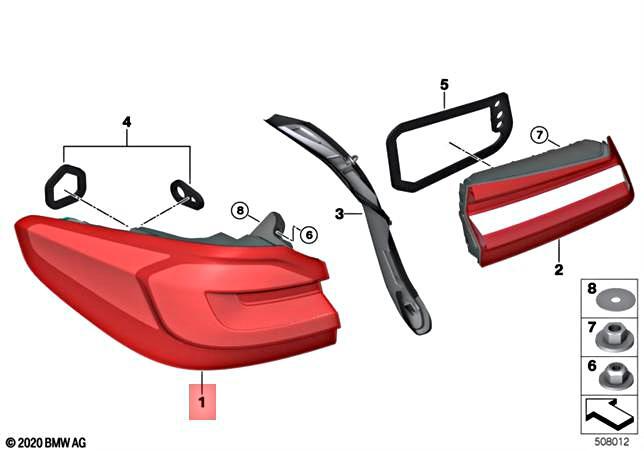 Genuine BMW M5 F90 G30 G38 518d 520d Led Rear Light Outer Left ...
