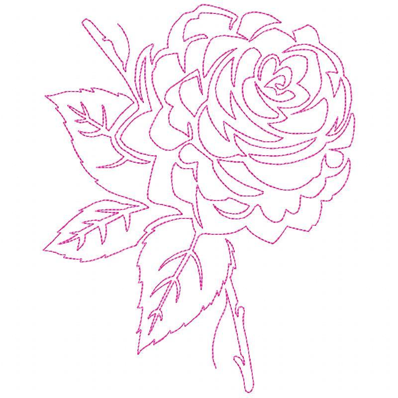 Continuous Line Camellia 10 Machine Embroidery Designs CD in 9 sizes ...