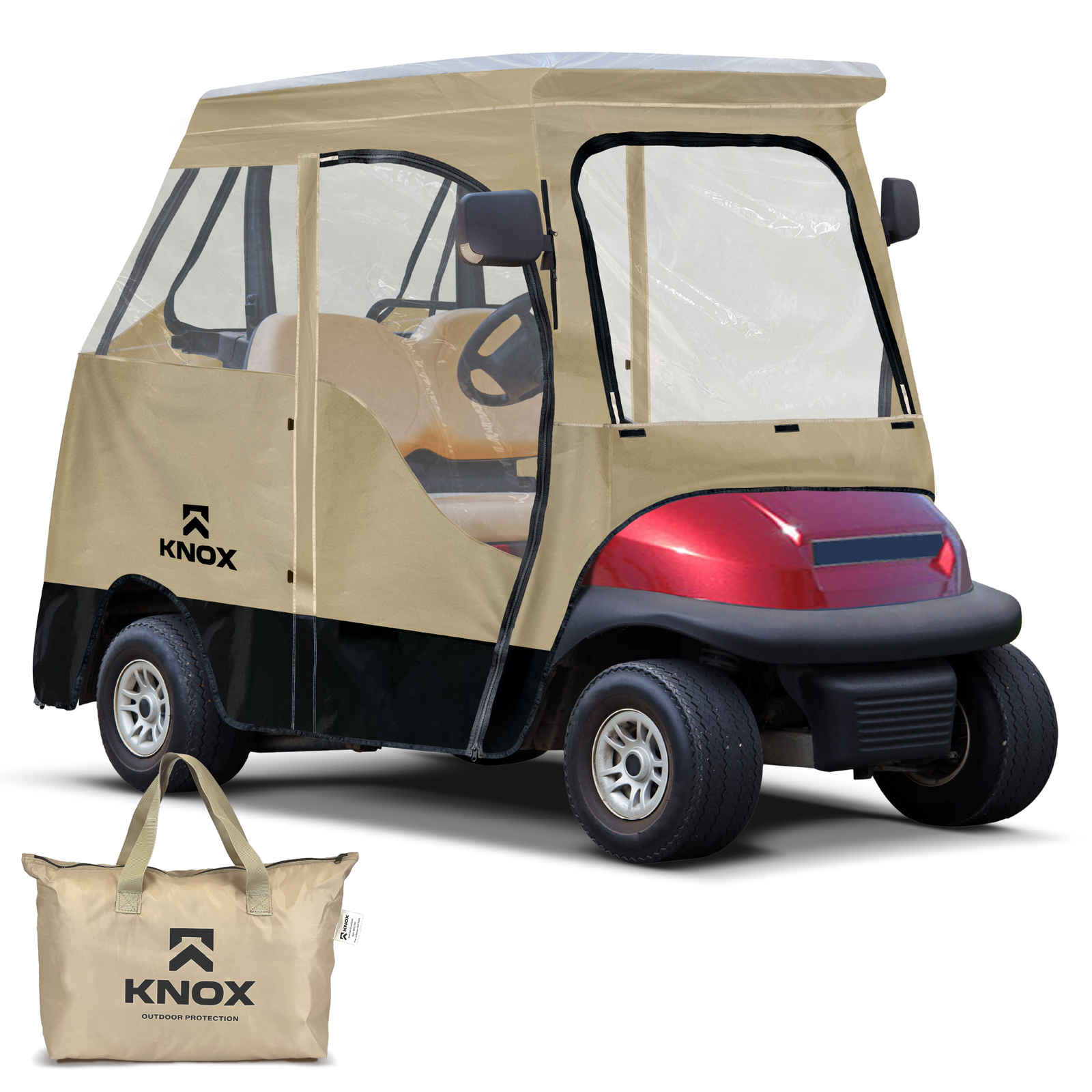 KNOX 2 Person Golf Cart Vehicle Cover 59" 600D, Club Car EZ GO Golf ...